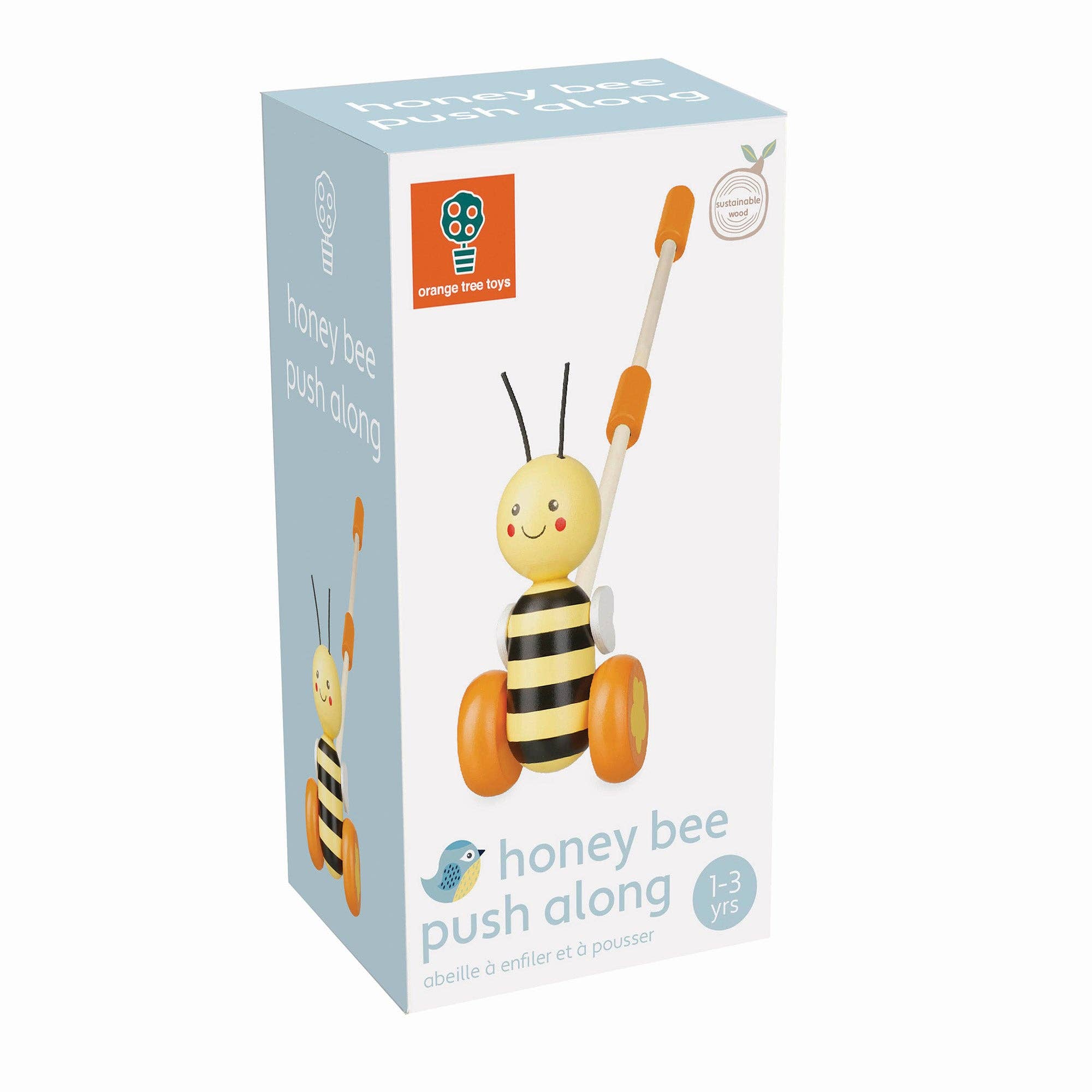 Wooden Push Along Honey Bee – Blueberi Pearl